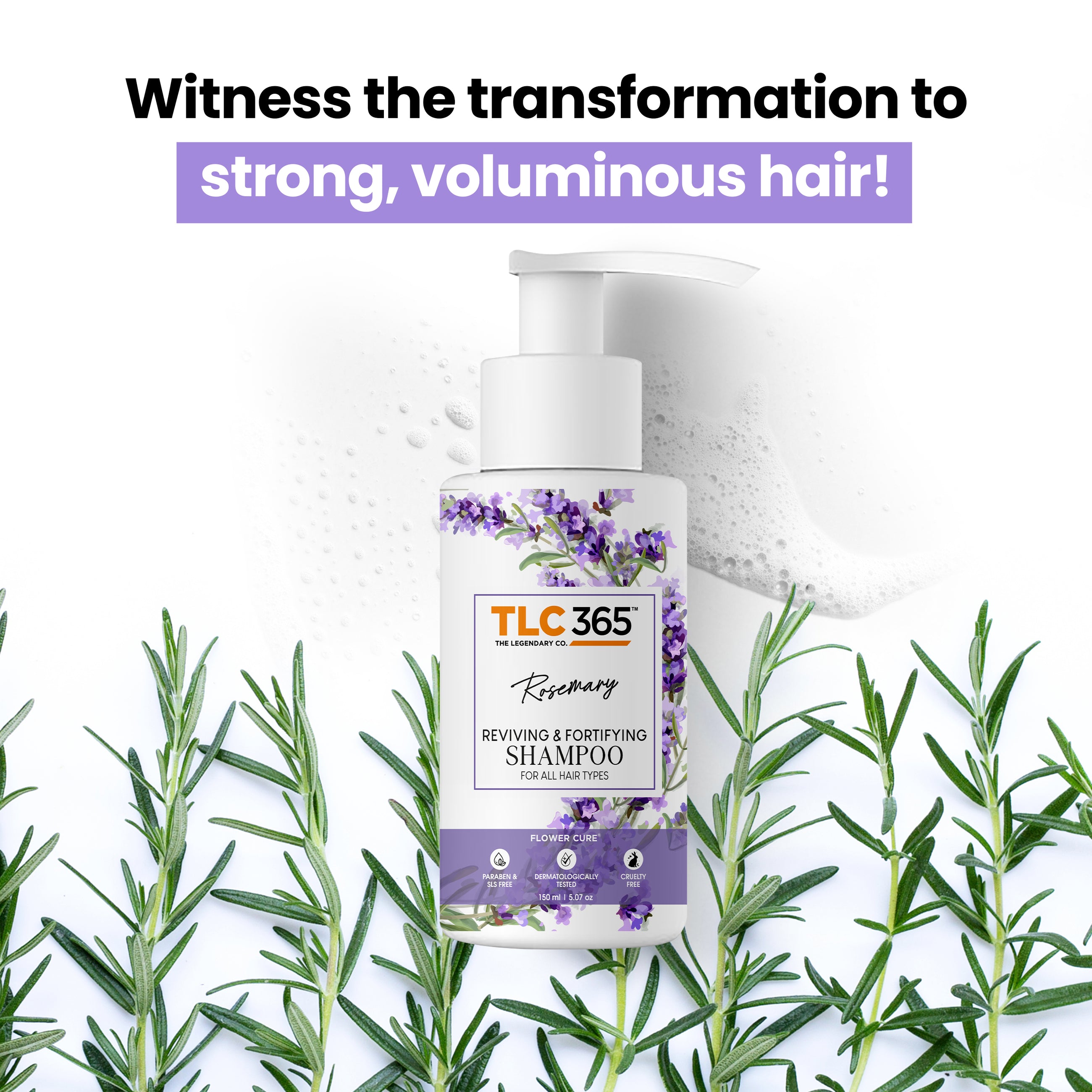 TLC365 Rosemary Reviving & Fortifying Shampoo for Hairfall Control